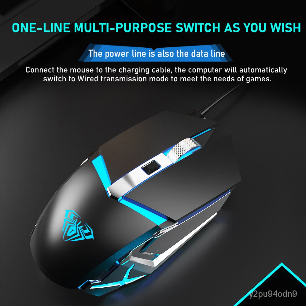 AULA SC400ชาร์จไร้สาย2.4G เมาส์สำหรับเล่นเกมส์เย็นและ Greener ชาร์จ ...