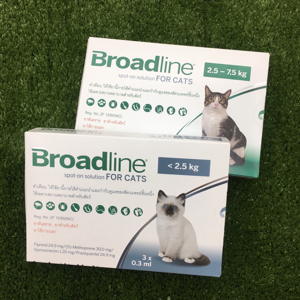 Broadline Spot on for cats ยาหยอดหมัด เห็บ ขี้เรื้อน และถ่ายพยาธิในแมว ...