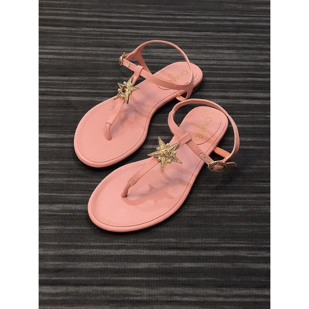 ♨ CHANEL summer seris pearl double C slipper Casual sandal flip ...