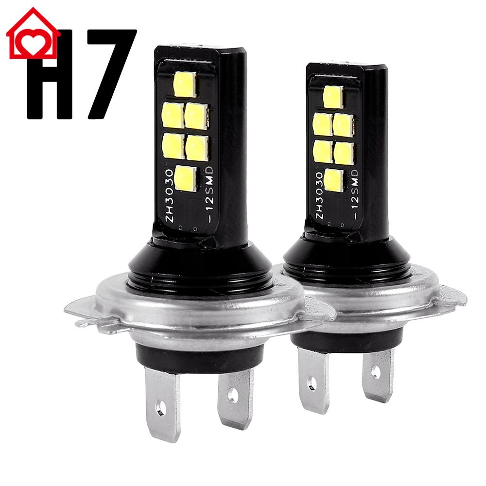 หลอดไฟหน้า LED H7 DC 12V-28V 12W 1200LM สว่างมาก Shoptkc8092 2 ชิ้น - monoshop.th - ThaiPick