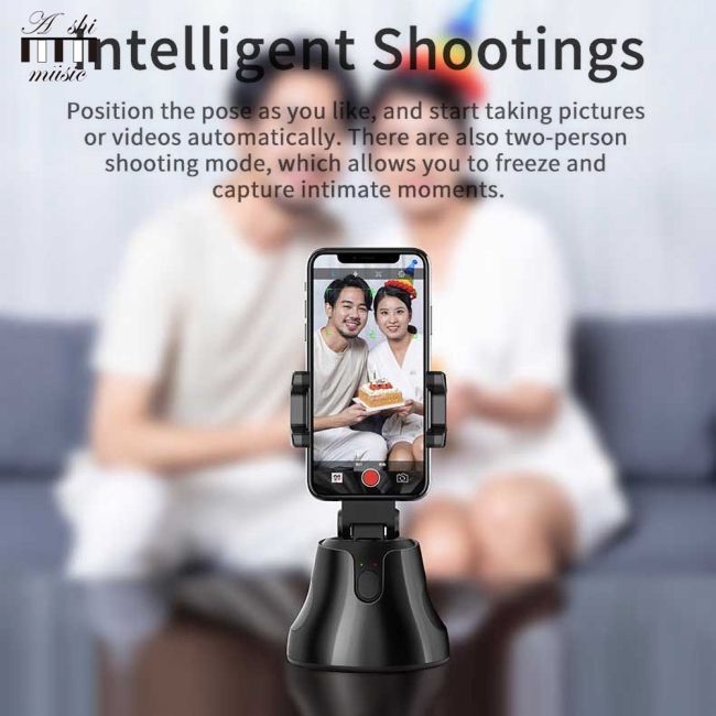 Auto Smart Shooting Selfie Stick 360 Rotation Auto Face Tracking Object ...