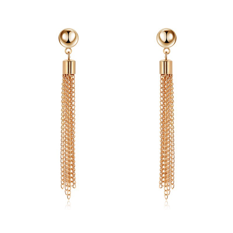 Simple Fashion Long Chain Tassel Drop Earrings Party Super Long Dangle ...