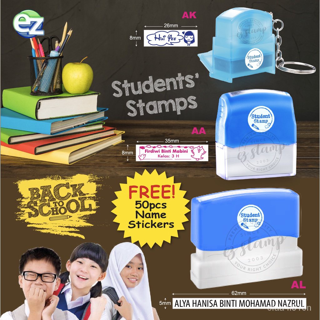 Free Name Stickers Chop Cop Nama Pelajar Buku Latihan - Custom Made ...