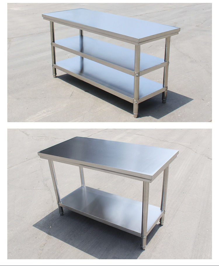 Disassembly and assembly of double-layer stainless steel workbench ...