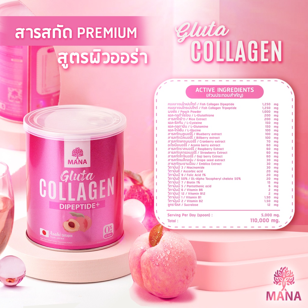 1 แถม 1 กลูต้า แบรน MANA Gluta Collagen ซื้อเท่าไร แถมเท่านั้น ของแท้ ...