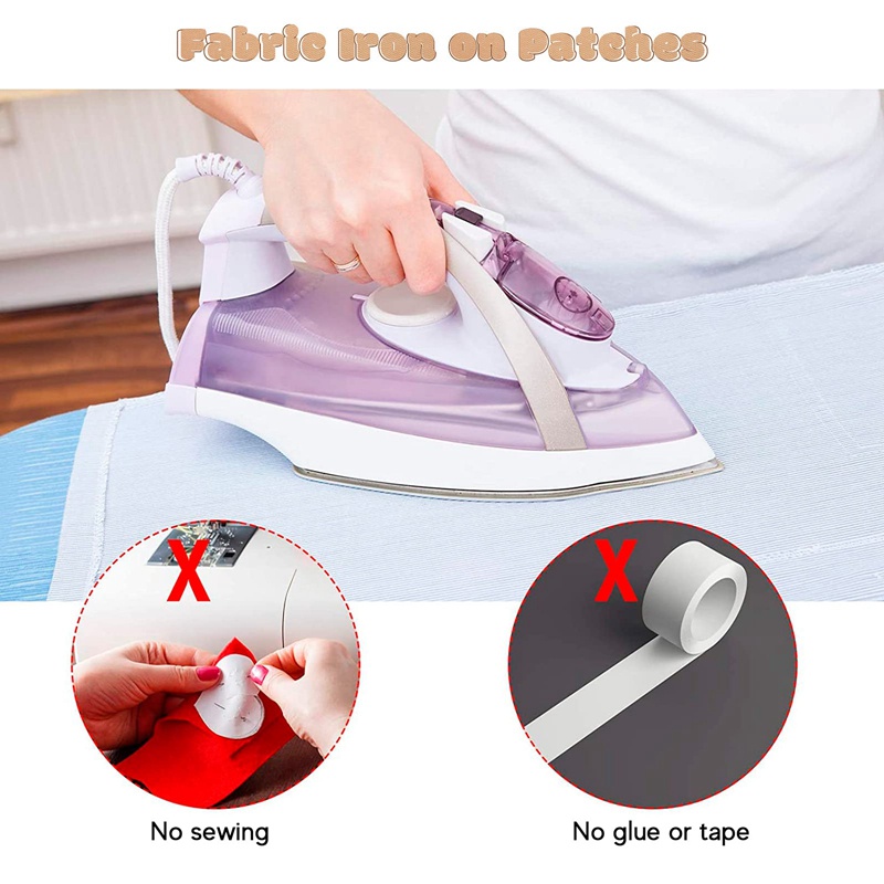 15 Pcs Iron-on Mending Fabric Kit for Mending Pants Pockets Holes ...