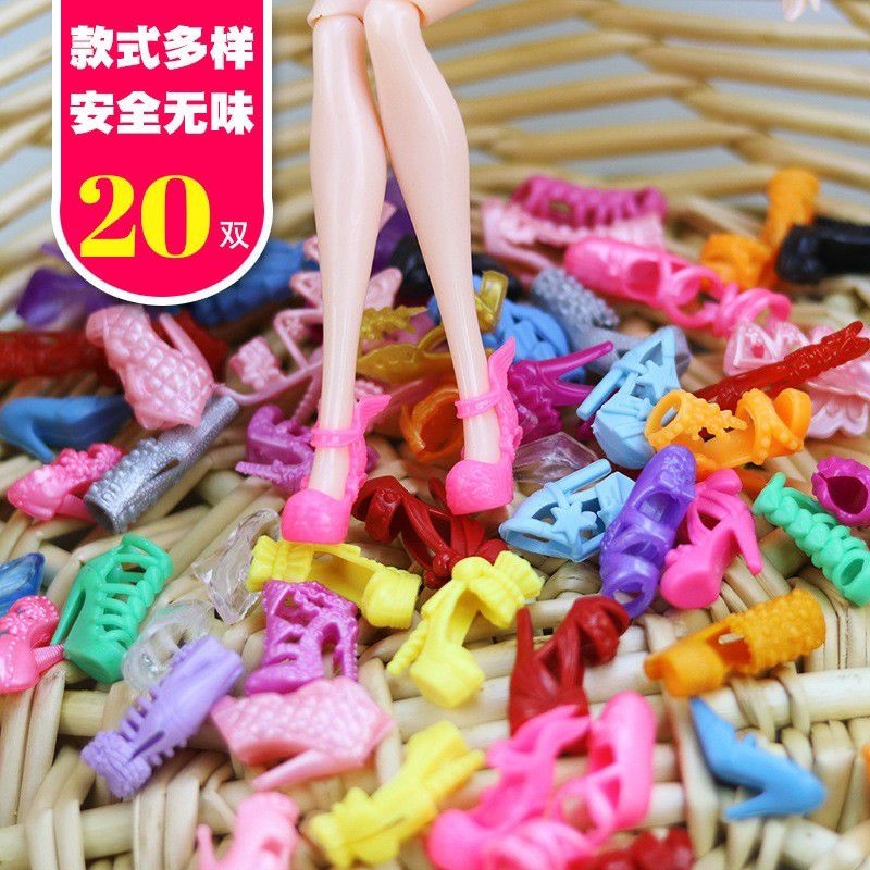 พร้อมส่งรองเท้าตุ๊กตาบาร์บี้(คละแบบ) ขายเป็นแพ็ค 3คู่5คู่7คู่ ...