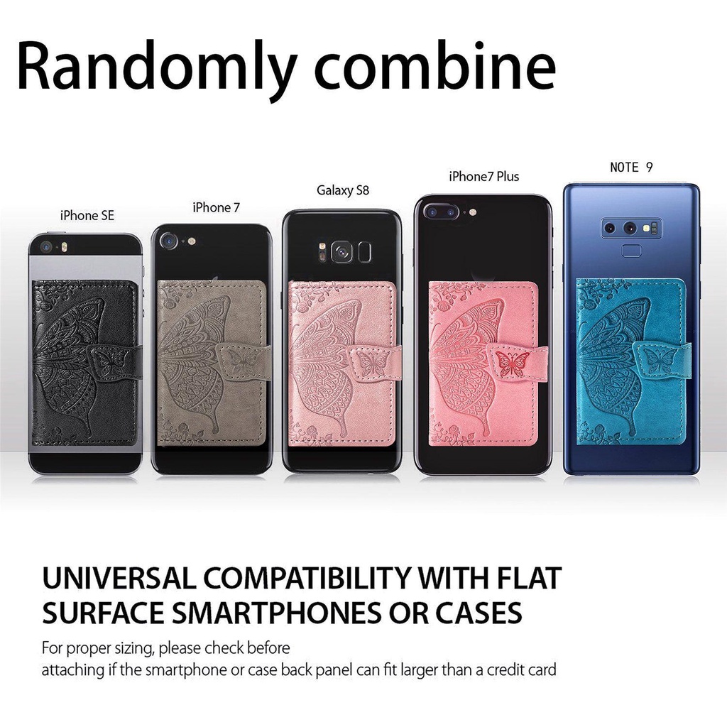 CLEVER Universal Credit Cards Holder Stick On Cellphone Bracket Phone ...