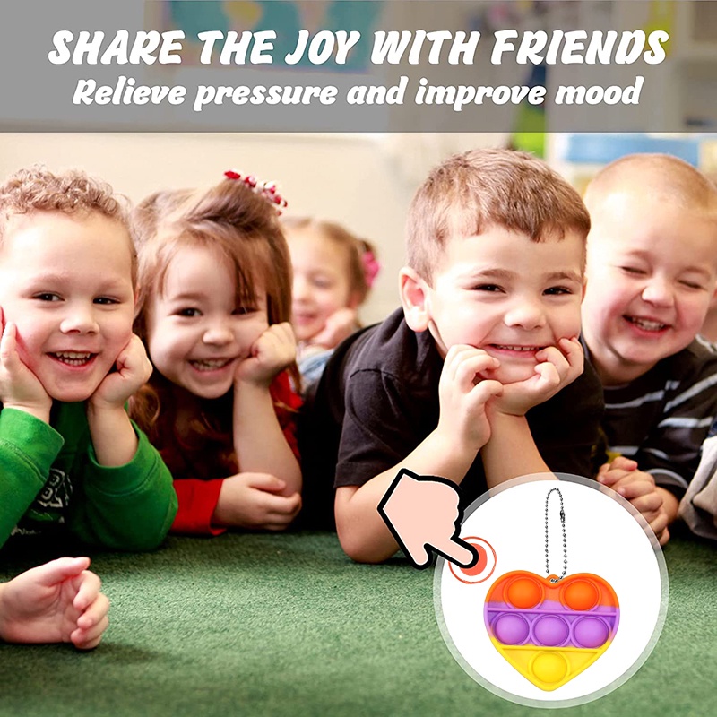 พวงกุญแจของเล่น Pop It Bubble Dimple Fidget ขนาดเล็กของเล่นบําบัดความเครียด - ouyou.my.th - ThaiPick