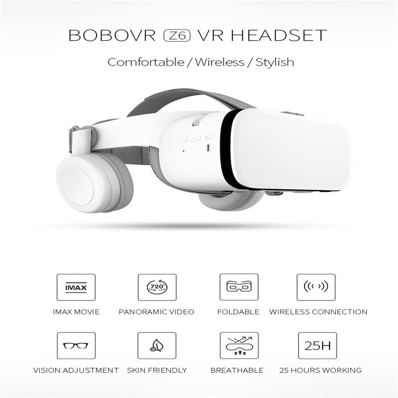 แท้100สินค้าพร้อมส่ง BOBO VR Z6 Bluetooth VR Virtual Reality Headset 3D Glasses VR Glasses ...