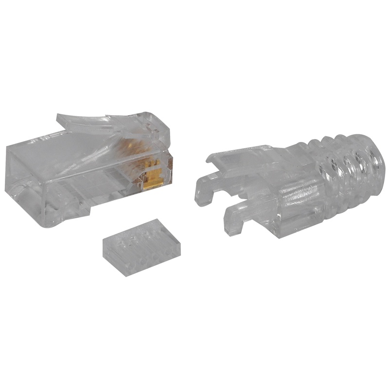 100Pcs Cat6 RJ45 Connector Ethernet Jack 8P8C with 6.5Mm RJ45 Caps ...