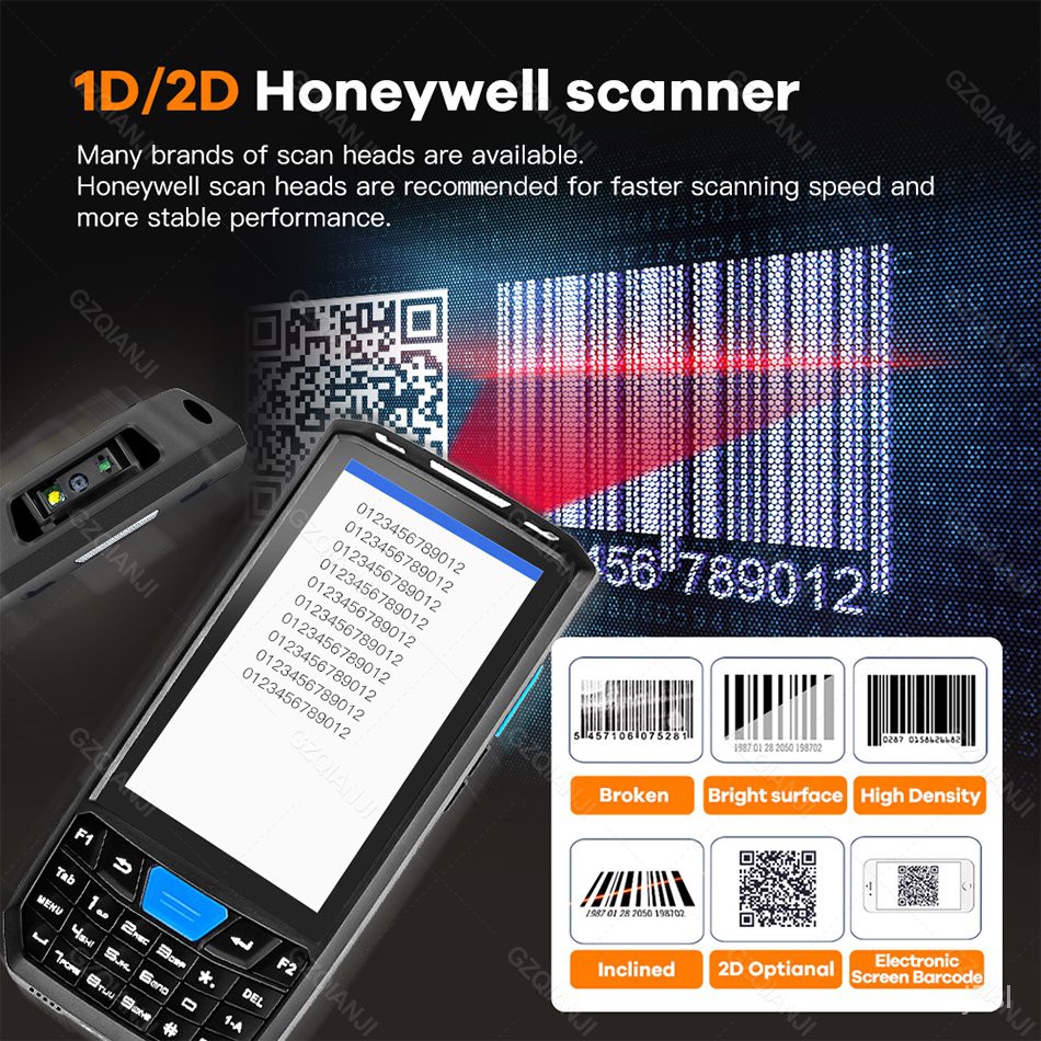 Android 8.1 Industrial Rugged PDA Handheld POS Terminal Laser Barcode ...