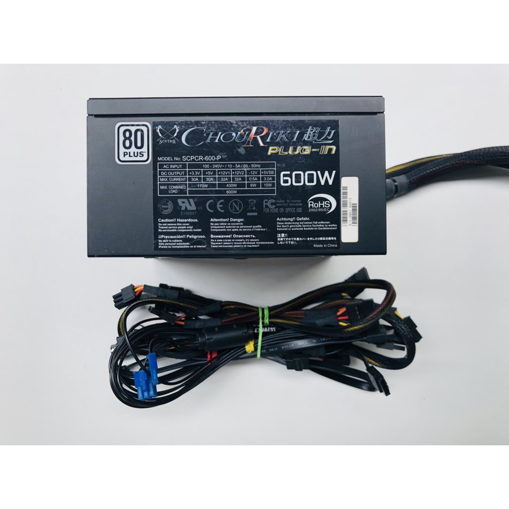 POWER SUPPLY SCYTHE GOURIKI 600W (80+White) ถอดสายได้ พร้อมส่ง | Shopee ...