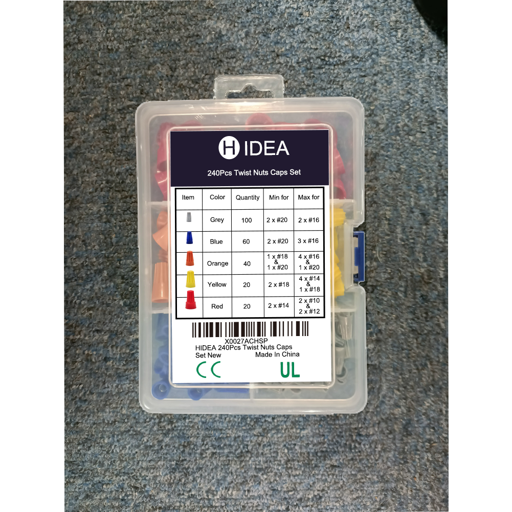 ขั้วต่อสายไฟ 240pcs Multi-Color Assortment Wire Connector Electrical ...