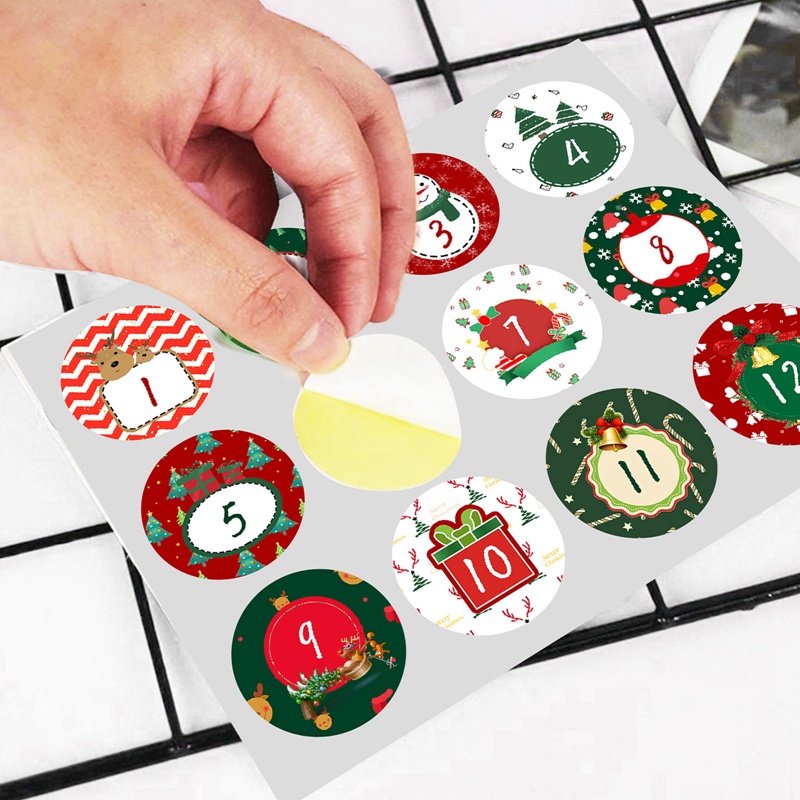 Diam No. 1-24 Christmas Stickers Gift Sealing Cartoon Sticker Baking ...