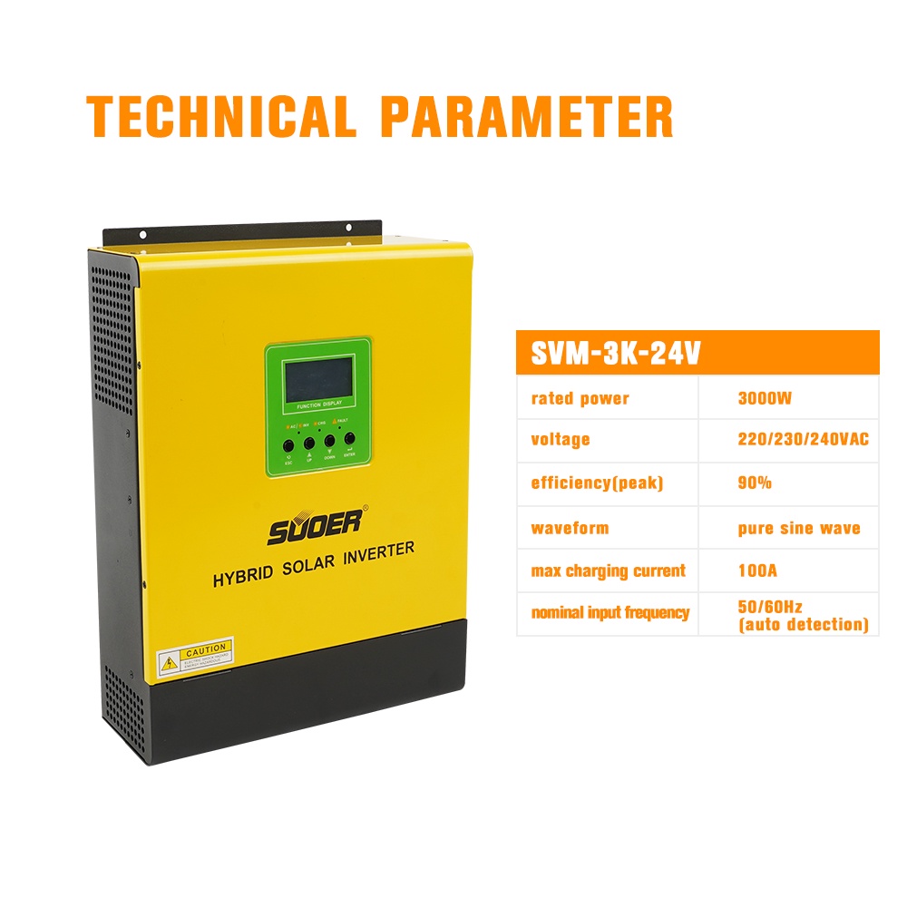 Hybrid Solar Inverter Suoer SVM-3K-24V-3000W MPPT 40A อินเวอร์เตอร์ ...