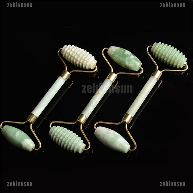sun.thLOVEU AN Natural Jade Stone Face Massager Roller Spa Head Neck ...