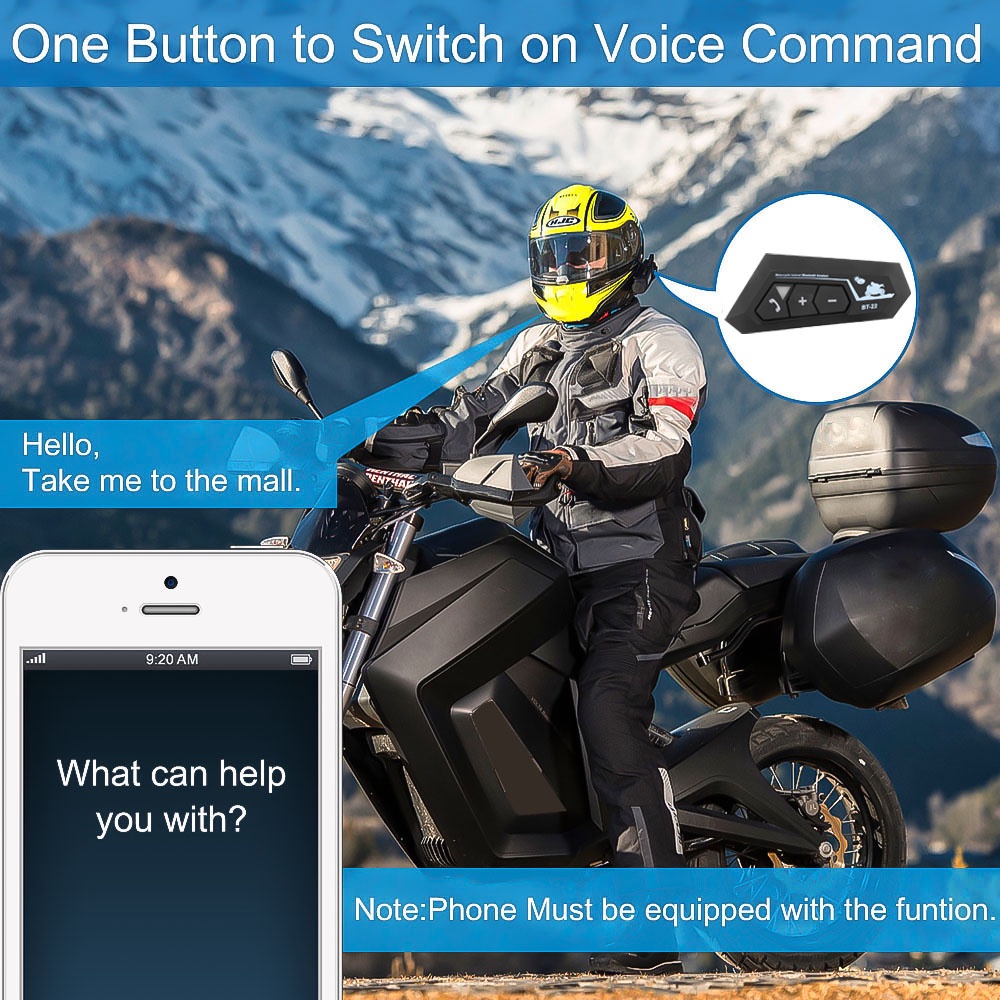 Bluetooth 5.0 Helmet Headphone Bluetooth Wireless Motorcycle Headset ...