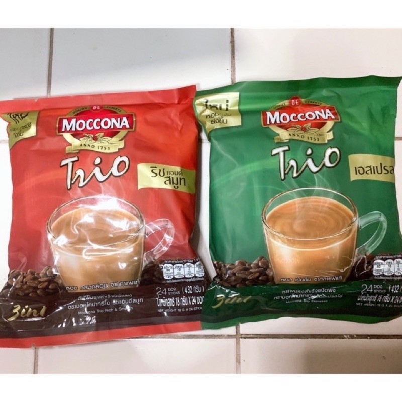 200 ซอง MOCCONA TRIO Instant Coffee มอคโคน่า ทรีโอ 3อิน1 เลือกรสได้ ...