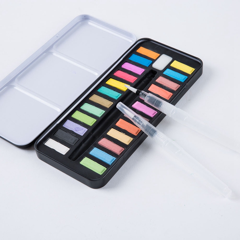 【BCF】 24 Colors Watercolor Paint Set With Brush Oil Painting Water ...