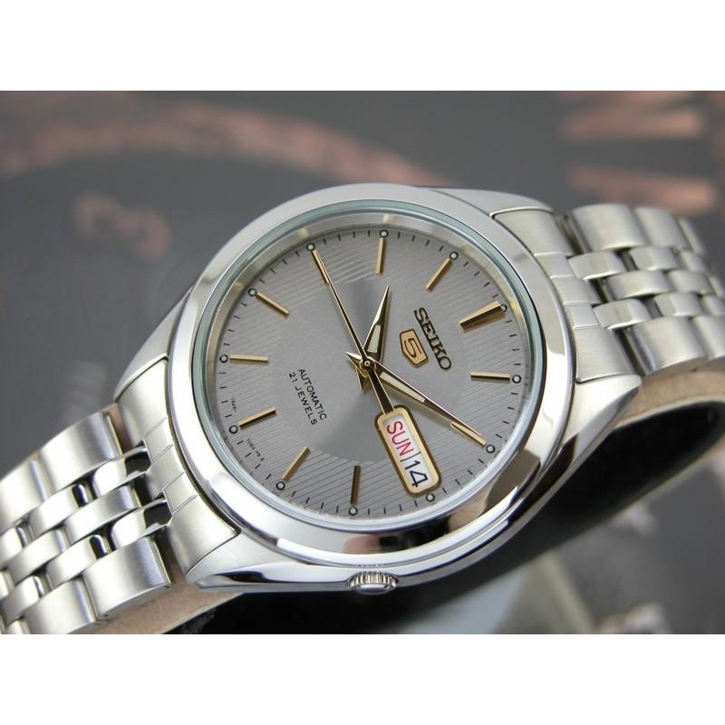 SEIKO 5 Automatic รุ่น SNKL19K1 Mens Watch สายแสตนเลส สีเงิน หน้าปัดสี ...