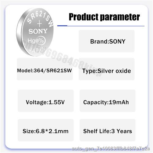 al 1.55v Sony 364 Sr621sw Silver Oxide Battery For Toys Watch ...