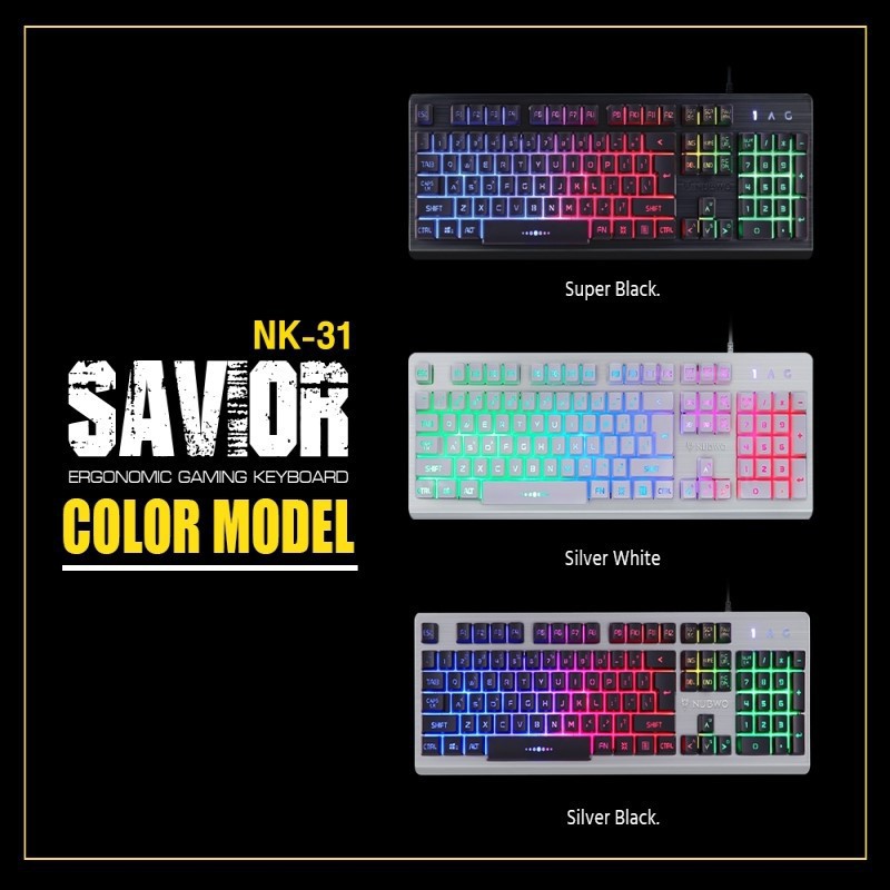 คีย์บอร์ด ราคา NUBWO NK-32 Fortune Gaming Keyboard คีย์บอร์ดเกมมิ่ง ...