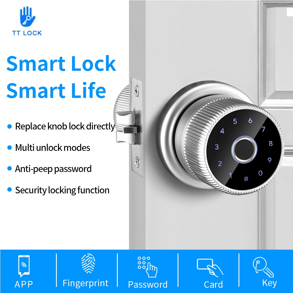 WAFU Q1 Smart Door Lock TTLock APP Fingerprint Password IC Card Key Unlock Battery Powered ...