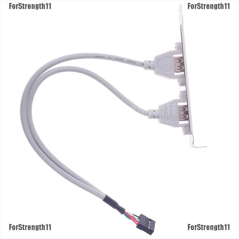 FOR1Pc 2 Port USB2.0 Rear Panel Expansion Bracket to Motherboard USB ...