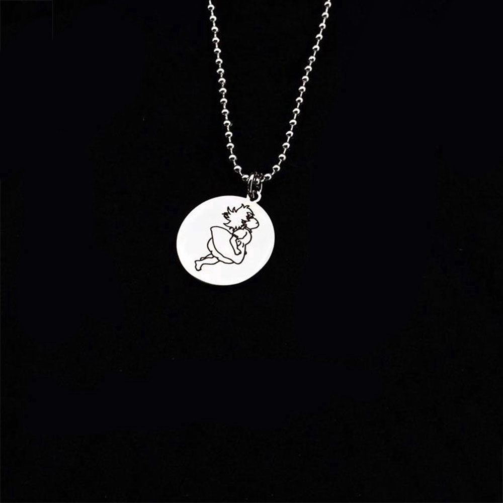 Couple Pendant Cartoon Stamped Chain Necklace Lover Gift - aaoottuuoo5 ...