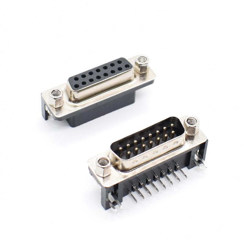 Dr15 DB 15 D-SUB Angle Angled 15 Pin Female Male PCB Mount Socket ...