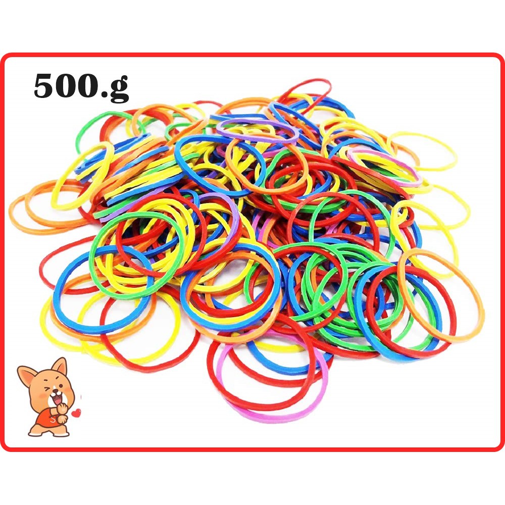หนังยางรัดของแฟนซี 500g สีสวย เส้นเล็ก เนื้อยางเหนียว นุ่ม ยืดหยุ่นได้ ...
