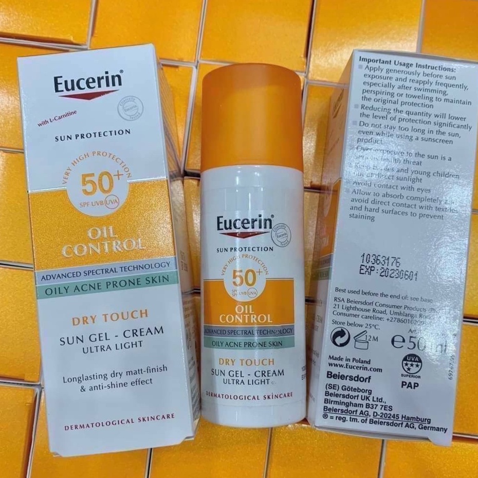 50ml ของแท้ EUCERIN SUN DRY TOUCH ACNE OIL CONTROL SPF 50 PA ยูเซอริน ...