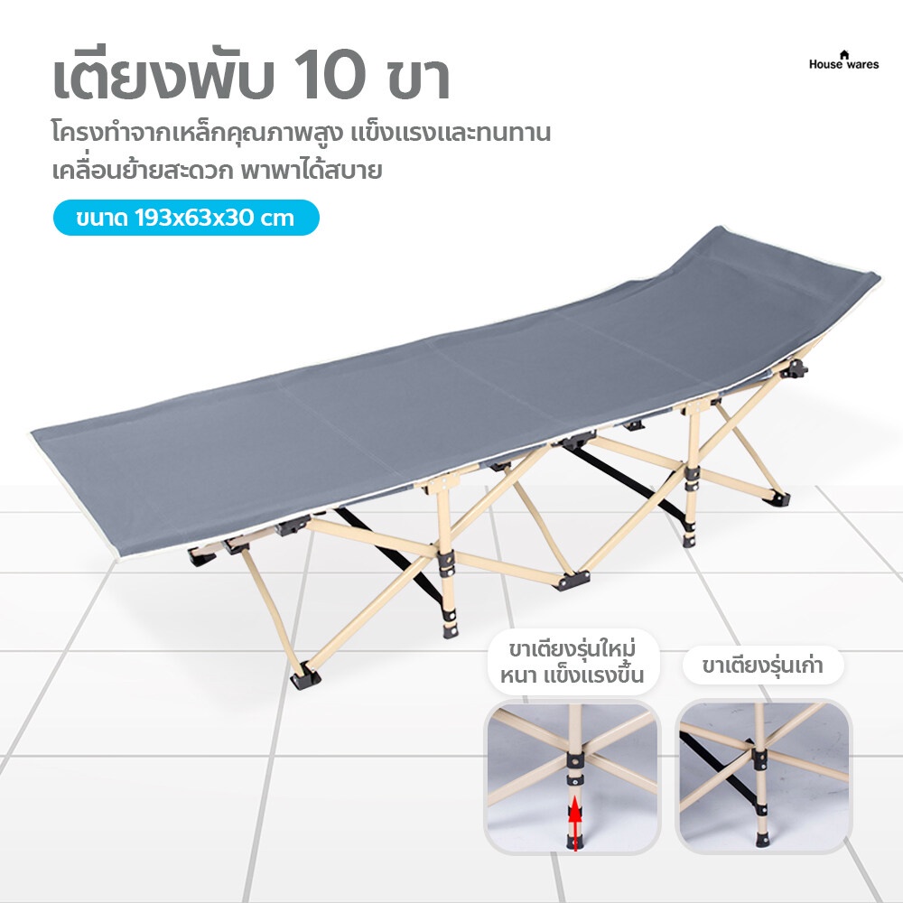 (พร้อมส่ง)WAQ เตียงสนาม เตียงพับ ยี่ห้อ WAQ-COT01 2-Way Folding Cot HighLow - forest_camping ...