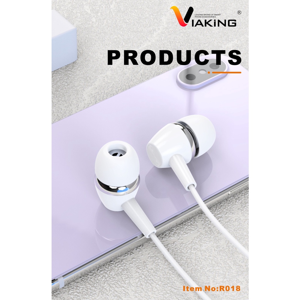 หูฟัง Viaking รุ่น R018 หูฟังเสียงดี SmaII talk หูฟังไมโครโฟน หูฟัง ...