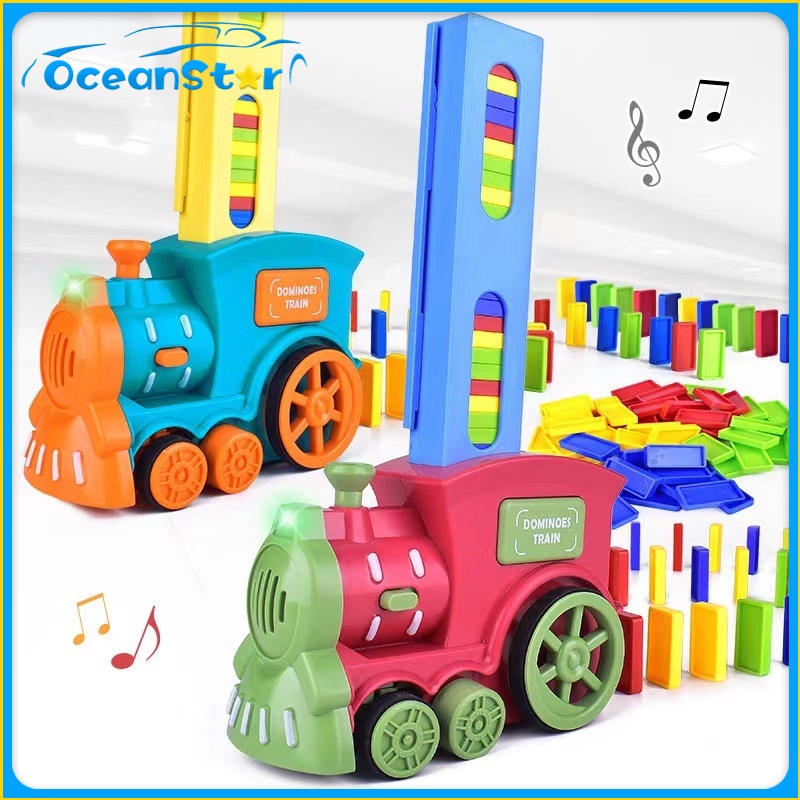 Oceanstar Automatic Domino Brick Laying Train Toy Building and Stack ...
