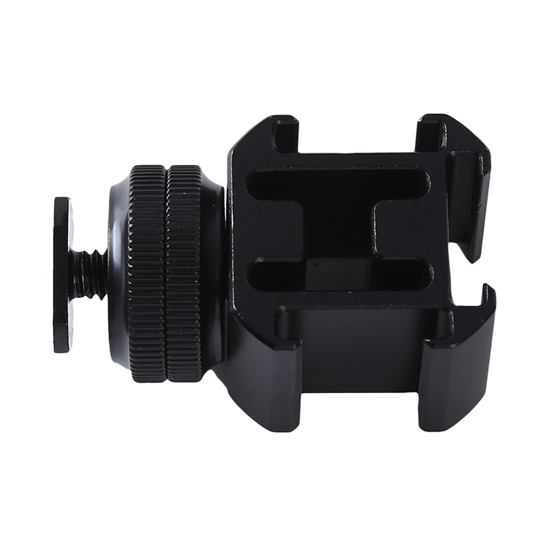 Camera Rotary Three-Head Hot Shoe Base Flash Multi-Function Stand ...