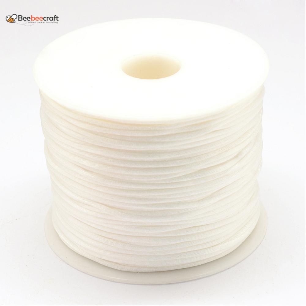 Beebeecraft 1 Roll Nylon Thread Rattail Satin Cord White 1.5mm; about ...