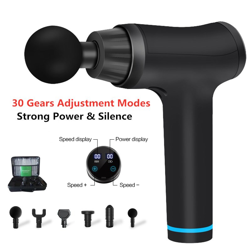 CODLCD Display Profession Massage Gun Body Muscle Deep Fascia Massager ...