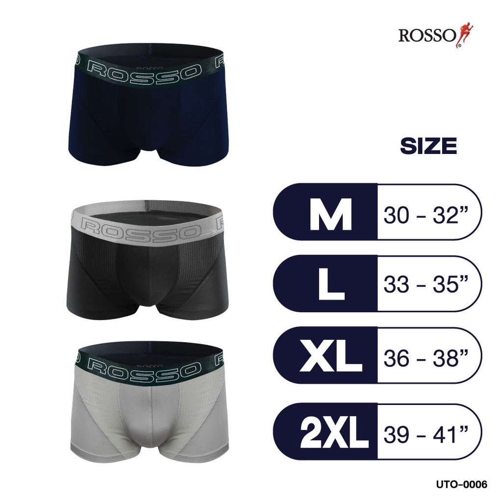 Rosso ขอบโชว์ยาง เท่ห์ Cool-X Mesh เย็น แห้งไว ระบายอากาศดี ทรงทรังค์ (Trunk) (1ตัวแพ็ก) UT0 ...