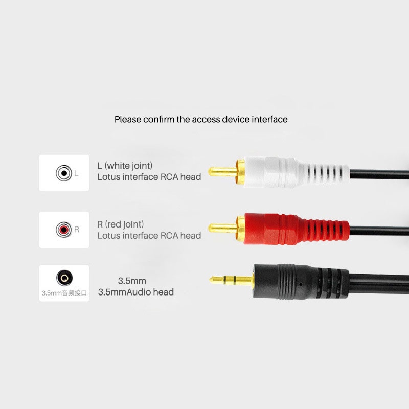 1M/3M/6M/12/M audio cable 3.5mm Stereo Male Jack To 2 RCA Y CABLE FOR C ...