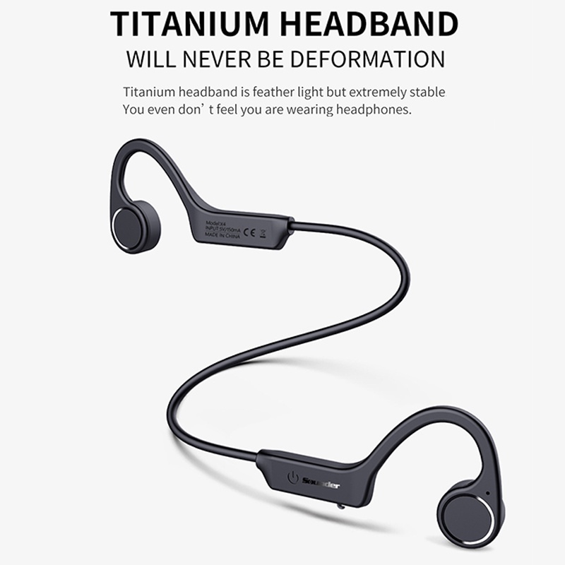 Bone Conduction Earphones Waterproof Running Sport Ear-Hook Headset TWS ...