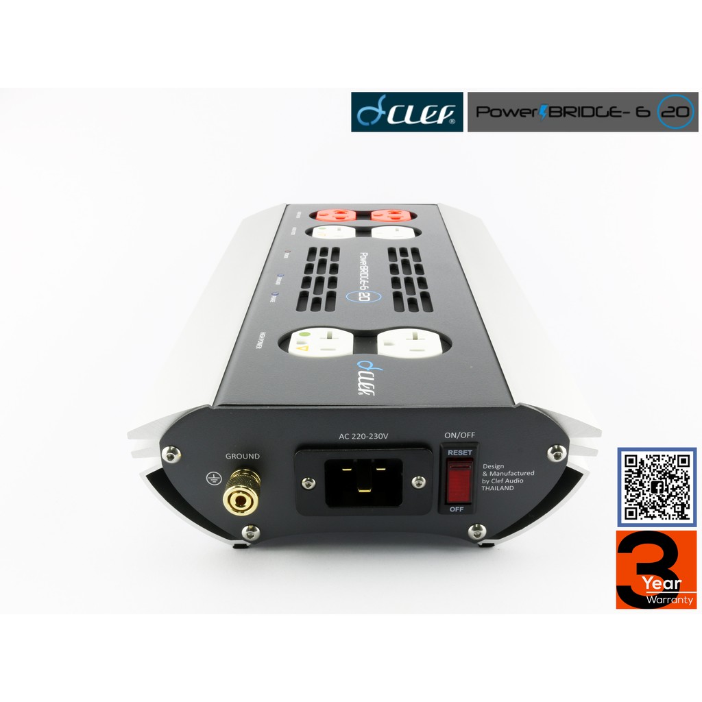 NEW Version Clef Powerbridge-6 20A ปลั๊กราง กรองไฟ กันฟ้าผ่า ไฟกระชาก ...