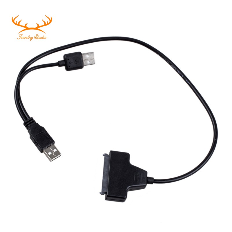 ☀SLAE☀USB 2.0 to SATA Serial ATA 15+7 22P Adapter Cable For 2.5" HDD ...