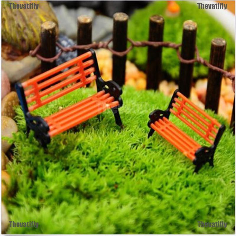 Thevatifly Mini Garden Ornament Miniature Park Bench Craft Fairy ...