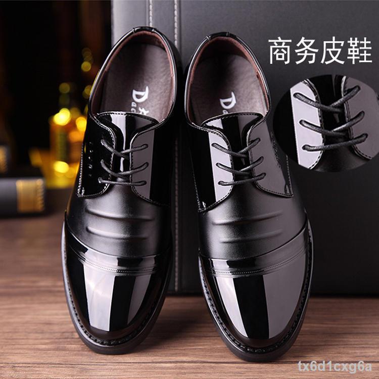 ZERO รองเท้าหนัง เชือกผูกรองเท้า ผู้ชาย ทรงกลม สีดำ เวอร์ชั่นเกาหลี ...