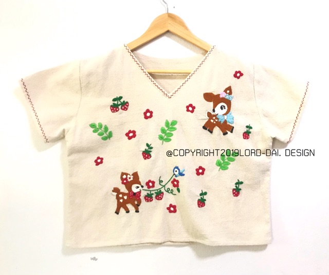 เสื้อผ้าฝ้ายปักกวางน้อยสุดน่ารัก - nussara_30 - ThaiPick