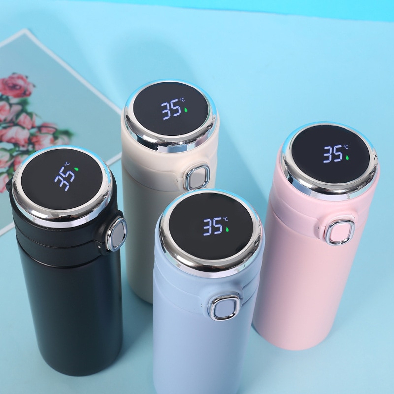 Please COD 420ML Smart Thermos Stainless Steel Water Bottle Led Digital Temperature Display ...