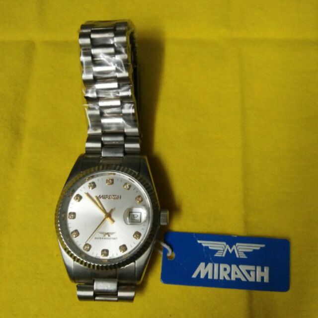 MIRAGHแท้ หน้าปัดเงินประดับคริสตัล | Shopee Thailand