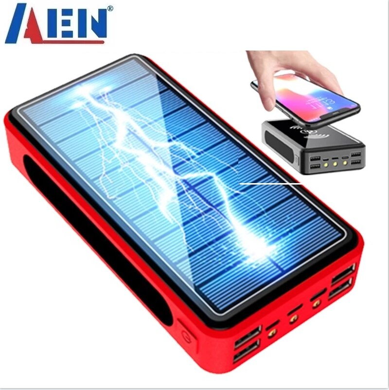80000mAh Solar Wireless Power Bank Portable Charger Large Capacity 4USB External Battery Fast ...